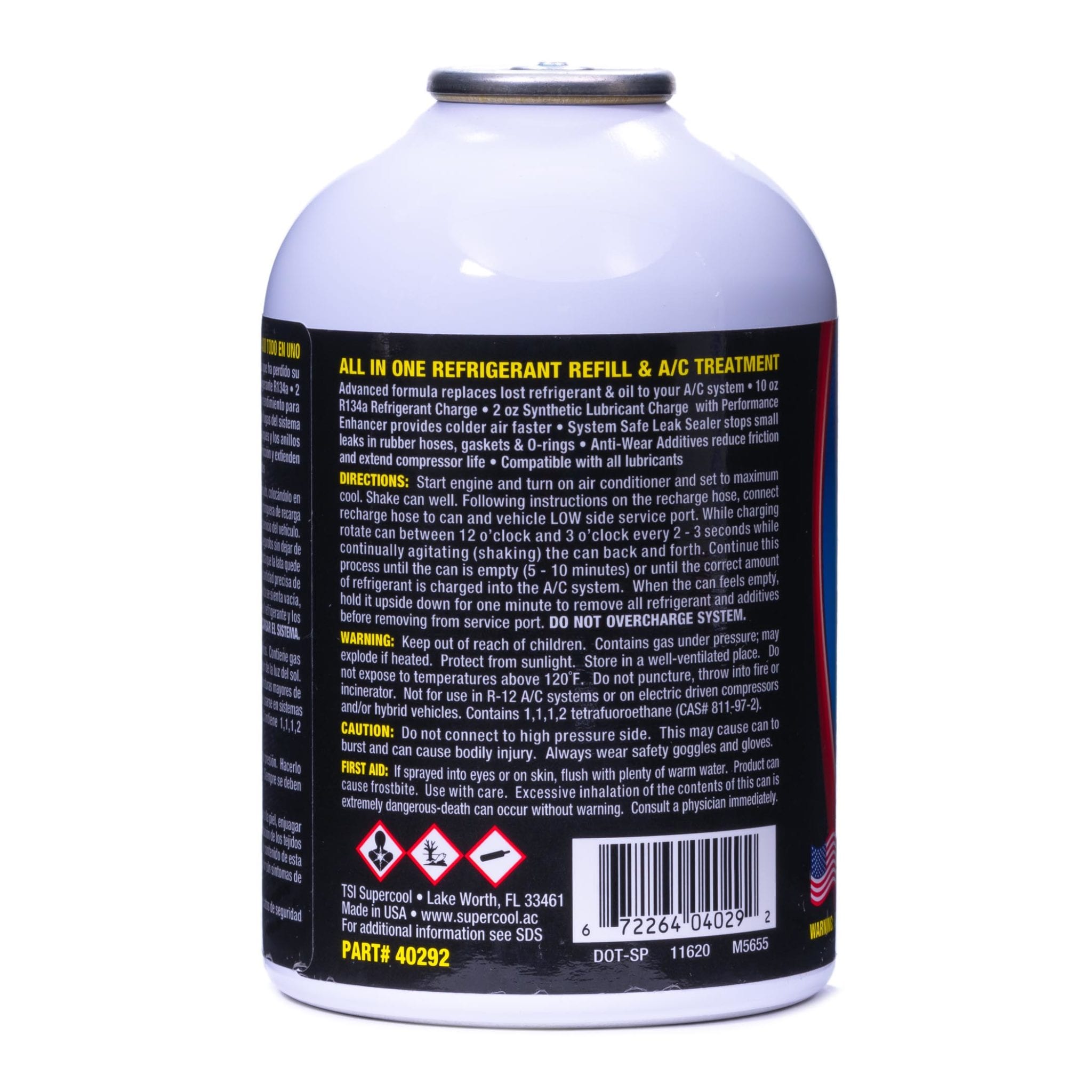 R134a with Performance Booster & Leak Stop 12oz - TSI Supercool